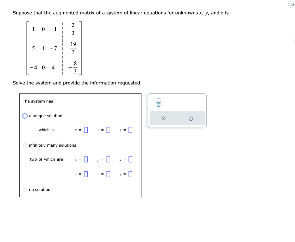 Solved Suppose that the augmented matrix of a system of | Chegg.com