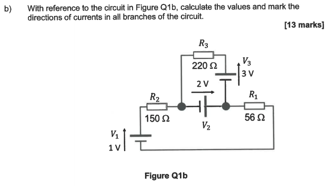 Solved With reference to the circuit in Figure Q1b, | Chegg.com