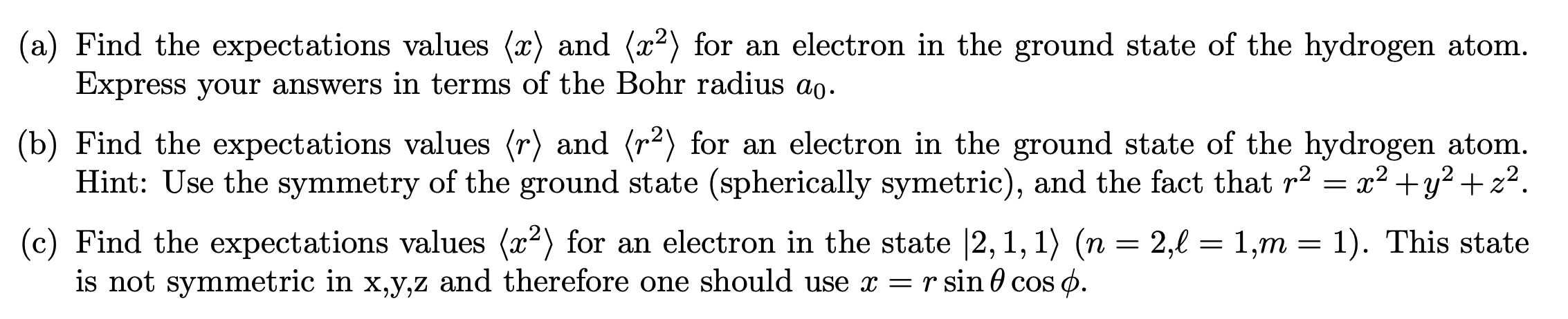Solved (a) Find the expectations values x and x2 for an | Chegg.com