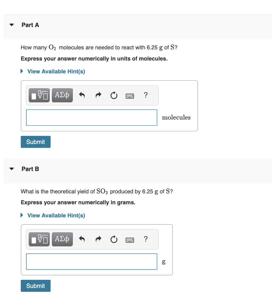 Solved Elemental S reacts with O2 to form SO3 according to | Chegg.com