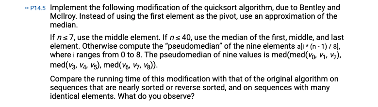 Solved -- P14.5 Implement the following modification of the | Chegg.com