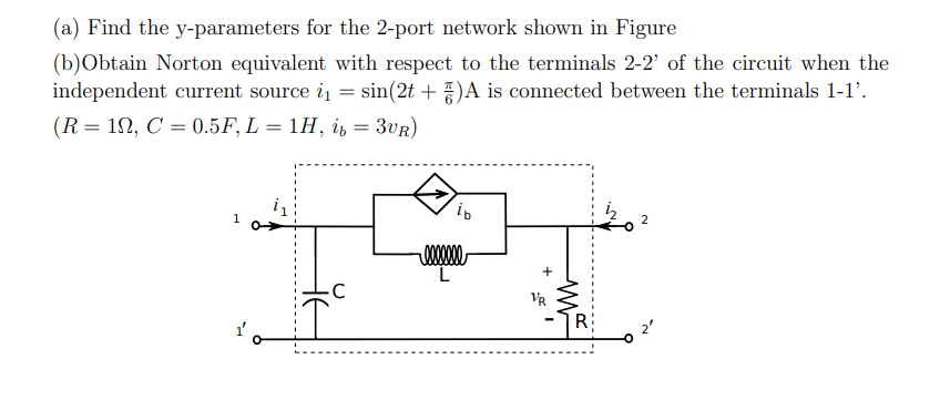 Solved (a) Find the y-parameters for the 2-port network | Chegg.com