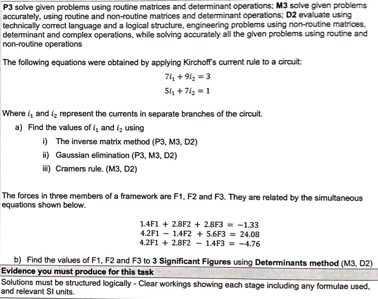 P3 solve given problems using routine matrices and | Chegg.com