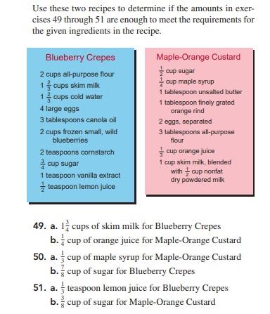 Solved Use these two recipes to determine if the amounts in | Chegg.com