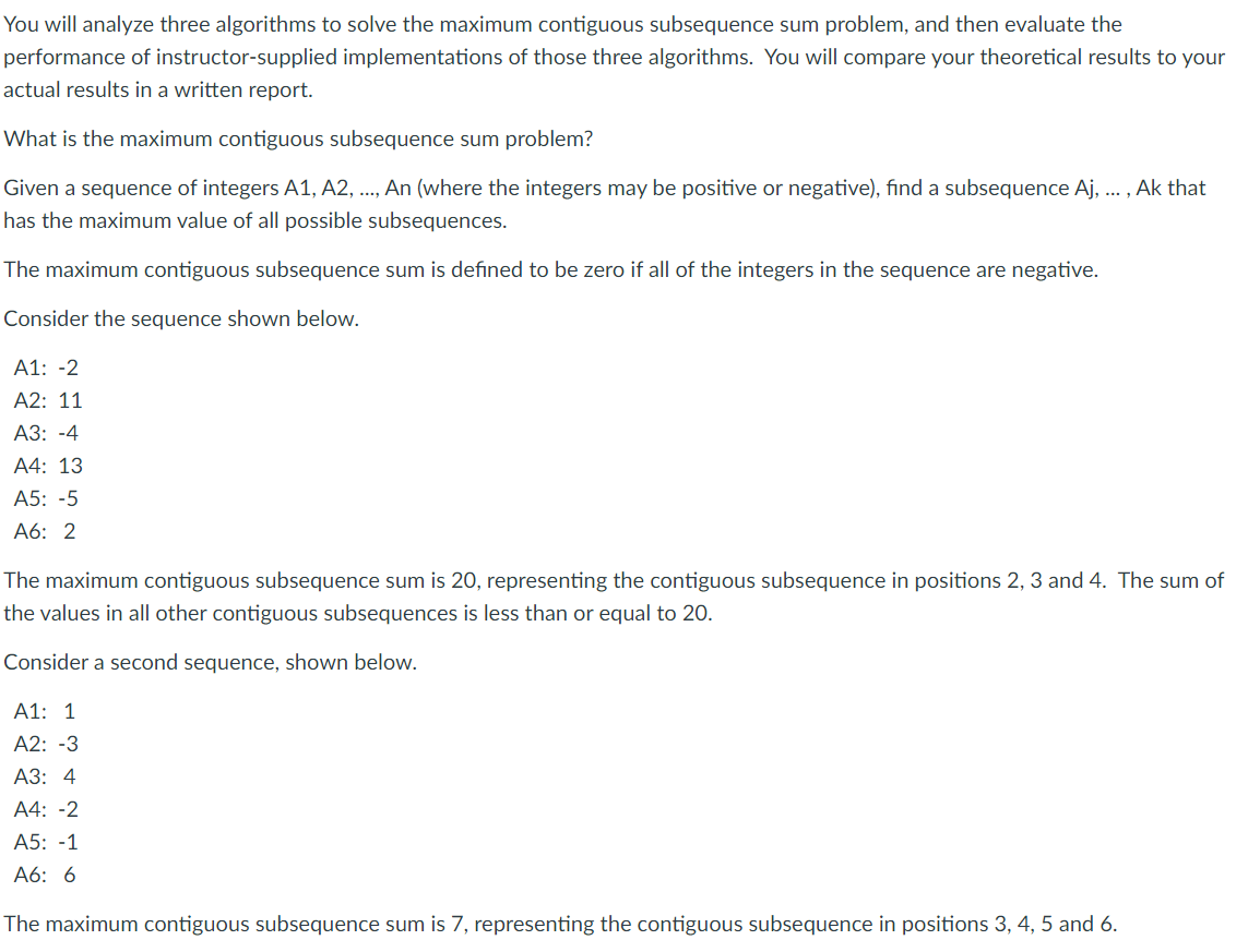 Solved You Will Analyze Three Algorithms To Solve The 