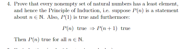 Solved 4. Prove that every nonempty set of natural numbers | Chegg.com