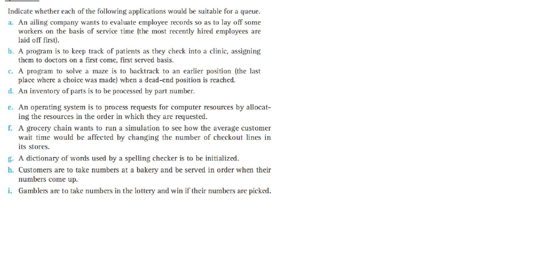 Solved Indicate whether each of the following applications | Chegg.com