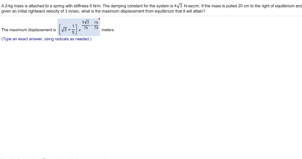 Solved the answer in the picture is correct i just cant | Chegg.com