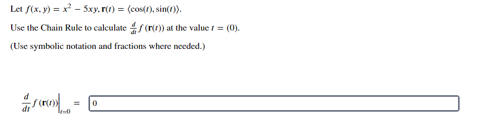 Solved Let f(x,y)=3x+9y,r(t)= t3,t2 . Use the Chain Rule to | Chegg.com