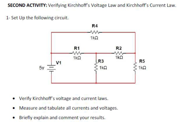 Solved SECOND ACTIVITY: Verifying Kirchhoff's Voltage Law | Chegg.com