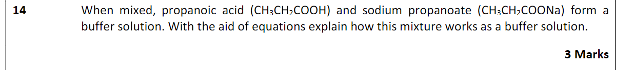 Solved When mixed, propanoic acid (CH3CH2COOH) and sodium | Chegg.com