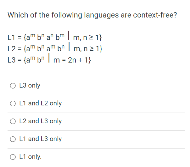 Solved Which of the following languages are context-free? | Chegg.com