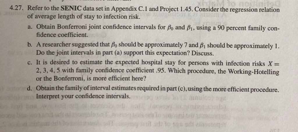 Refer to the SENIC data set in Appendix C.1 and | Chegg.com