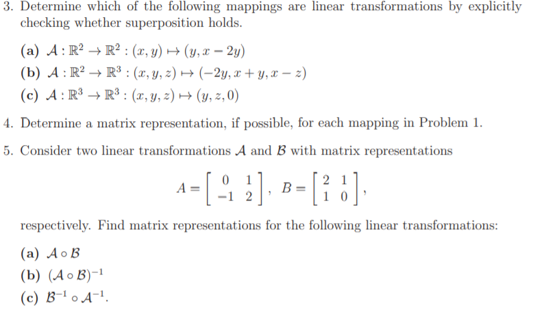 Solved 3. Determine which of the following mappings are | Chegg.com
