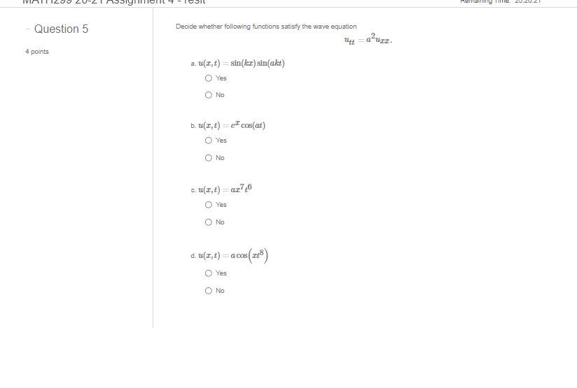 Solved Nero Question 5 Decide whether following functions | Chegg.com