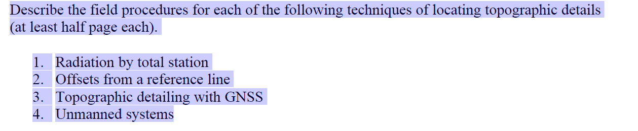 Solved Describe the field procedures for each of the | Chegg.com
