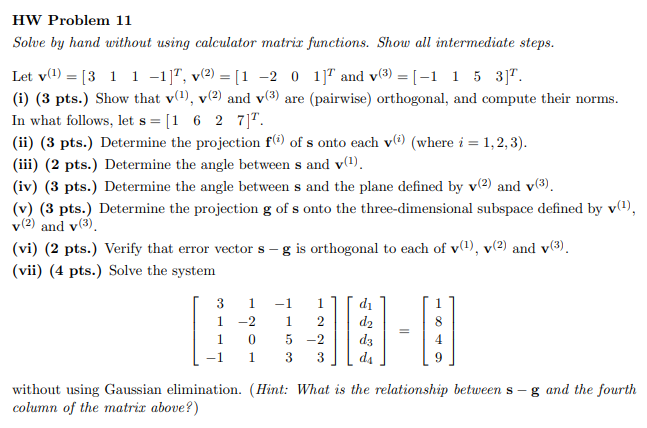 Solved Solve by hand without using calculator matrix | Chegg.com