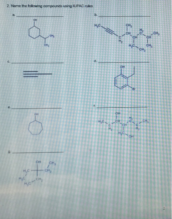 Solved Name the following compounds using IUPAC rules. | Chegg.com