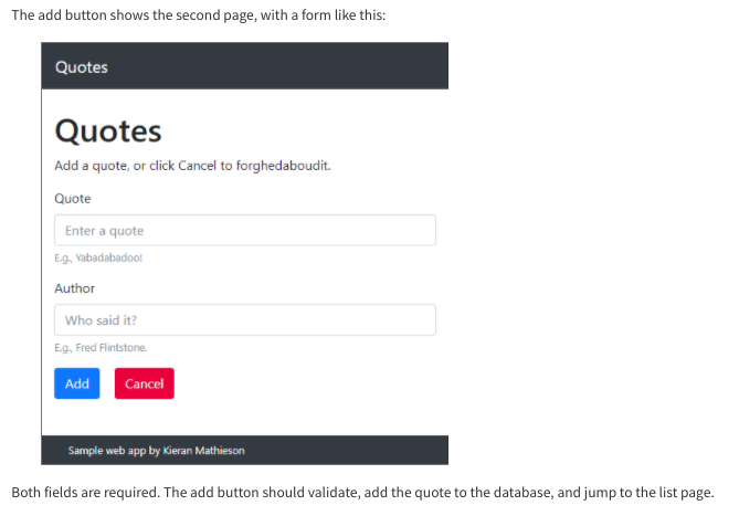Solved Make an app that shows quotes. Use html, css, java | Chegg.com