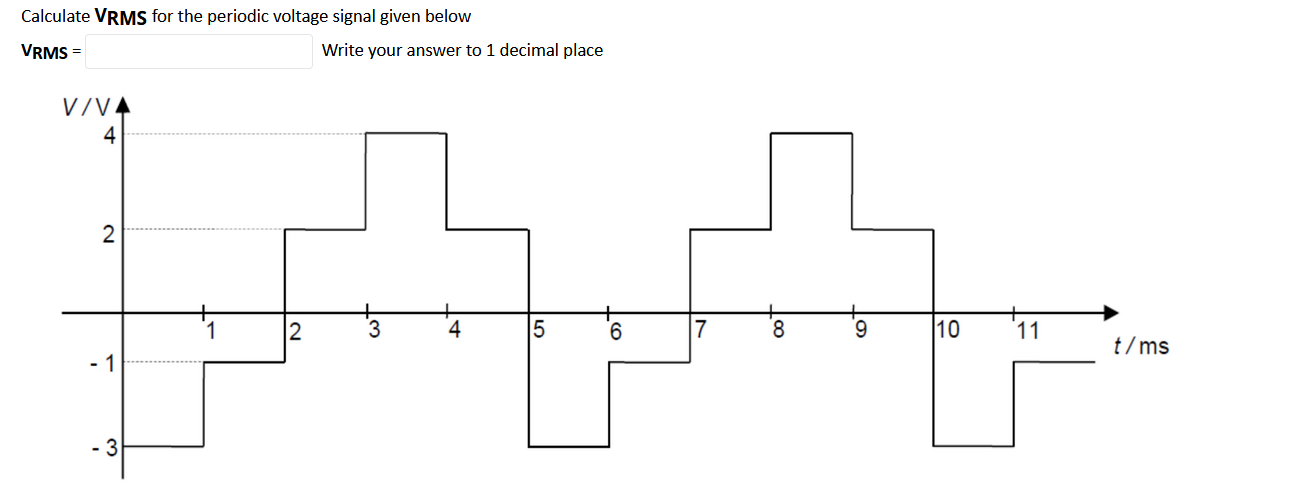Solved Calculate VRMS for the periodic voltage signal given | Chegg.com