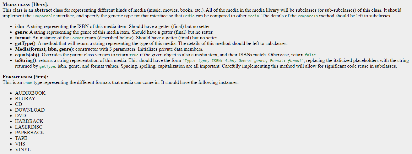Solved Album class [5pts] This is a concrete class that | Chegg.com