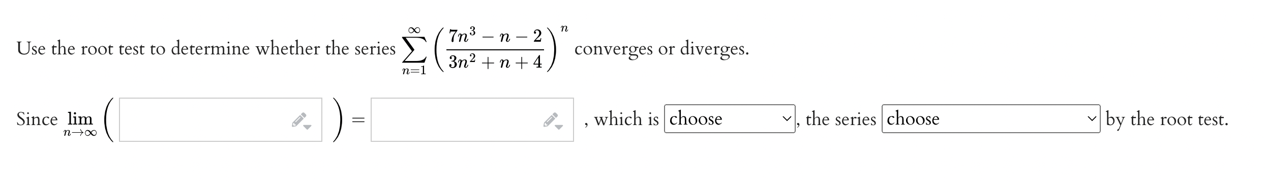 Solved 2n Use the root test to determine whether the series | Chegg.com