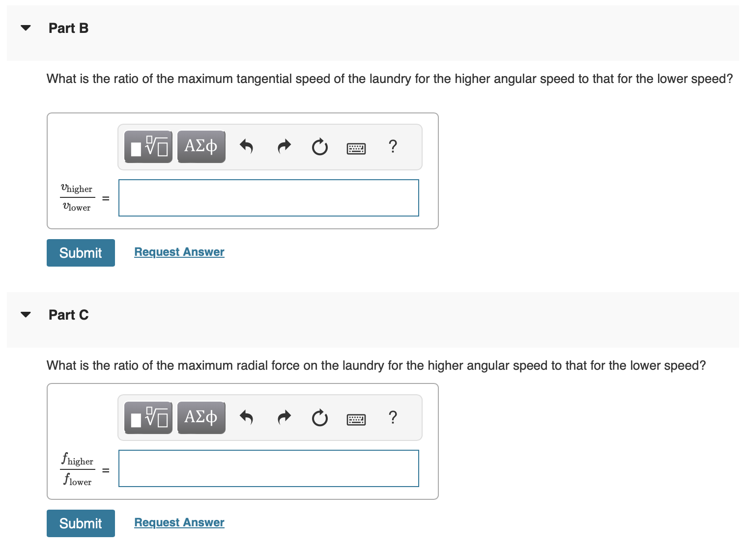 Solved The spin cycles of a washing machine have two angular | Chegg.com