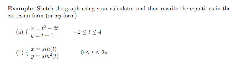 Solved Example: Sketch the graph using your calculator and | Chegg.com