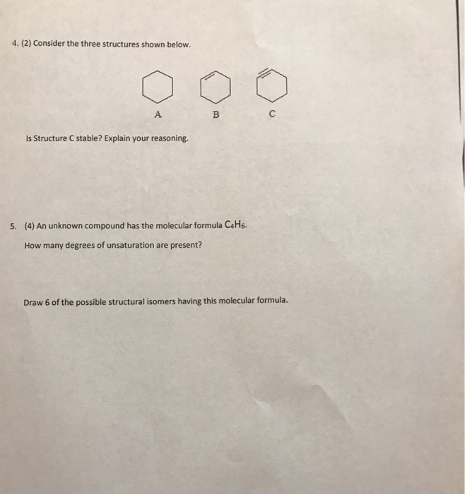 Solved 4. (2) Consider the three structures shown below. A. | Chegg.com