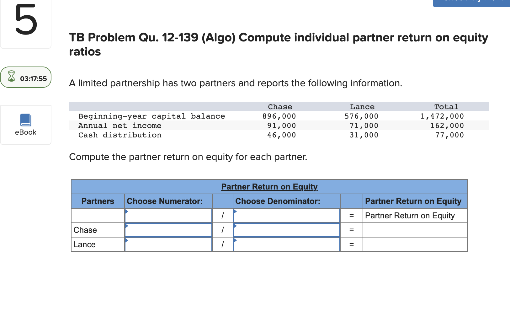 Solved TB Problem Qu. 12-139 (Algo) Compute individual | Chegg.com