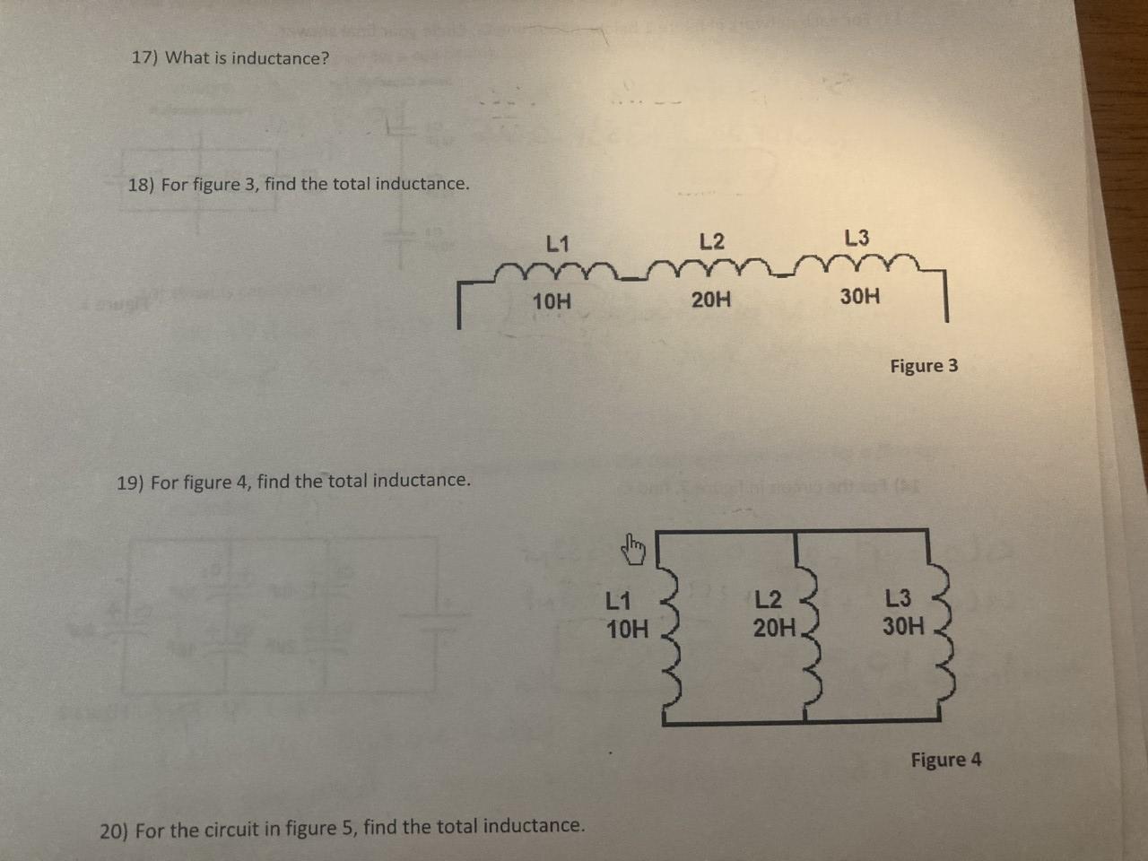 Solved 17) What is inductance? 18) For figure 3 , find the | Chegg.com