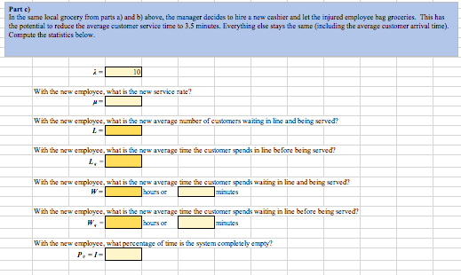 Solved Parte) In the same local grocery from parts a) and b) | Chegg.com