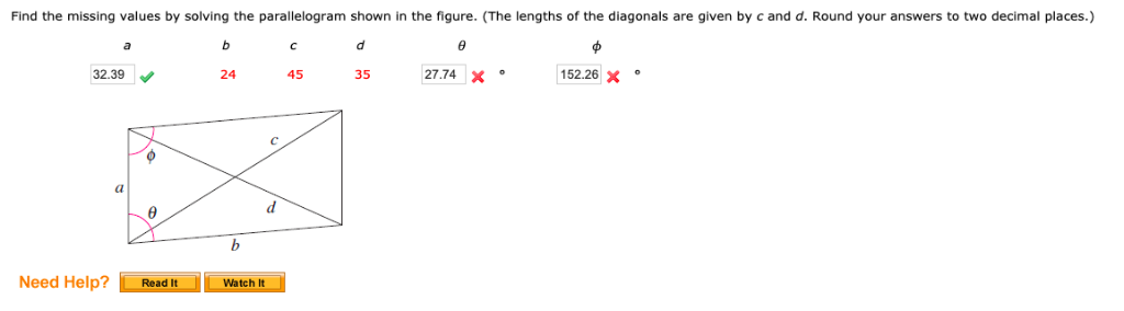 Solved Find the missing values by solving the parallelogram | Chegg.com