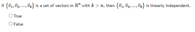 Solved If {v1,v2,…,vk} is a linearly independent set of | Chegg.com