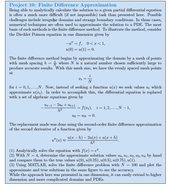 Solved Project Being able to analytically calculate the | Chegg.com
