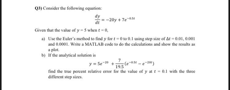 Q3) Consider the following equation: | Chegg.com