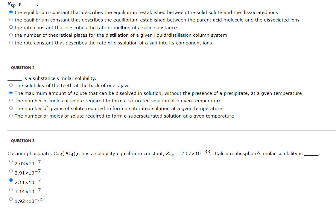 Solved Ksp is the equilibrium constant that describes the | Chegg.com