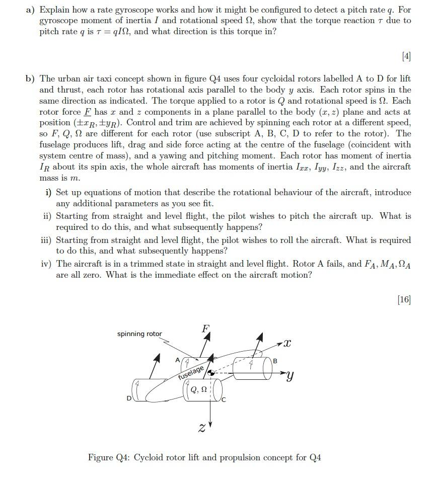 a) Explain how a rate gyroscope works and how it | Chegg.com