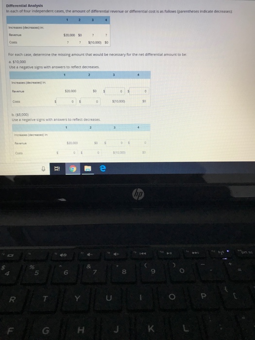 Solved Differential Analysis ln each of four independent | Chegg.com
