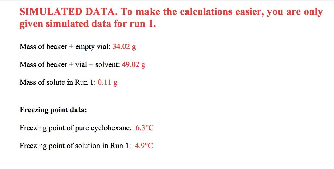 Solved k Kf of cyclohexane = 20.0°C kg/mol Calculate the | Chegg.com