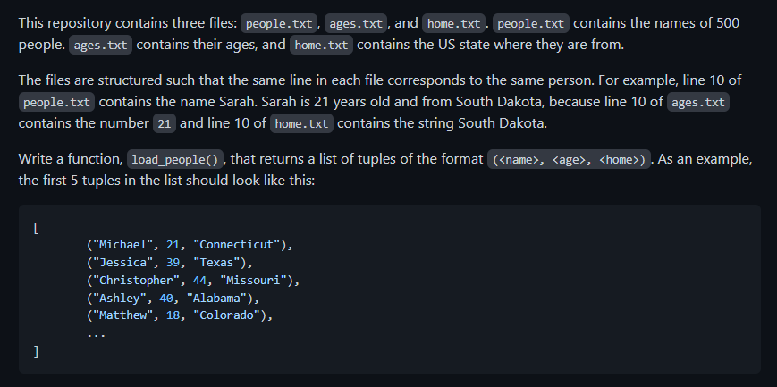 Solved This repository contains three files: people.txt, | Chegg.com
