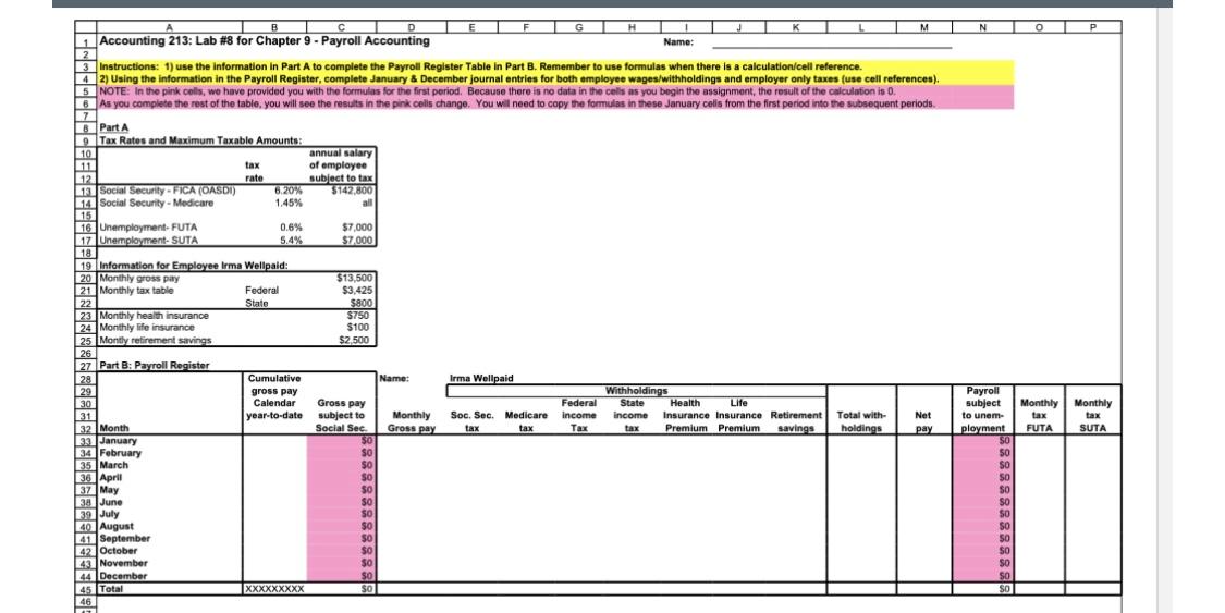 Can someone solve this and please use cell reference | Chegg.com