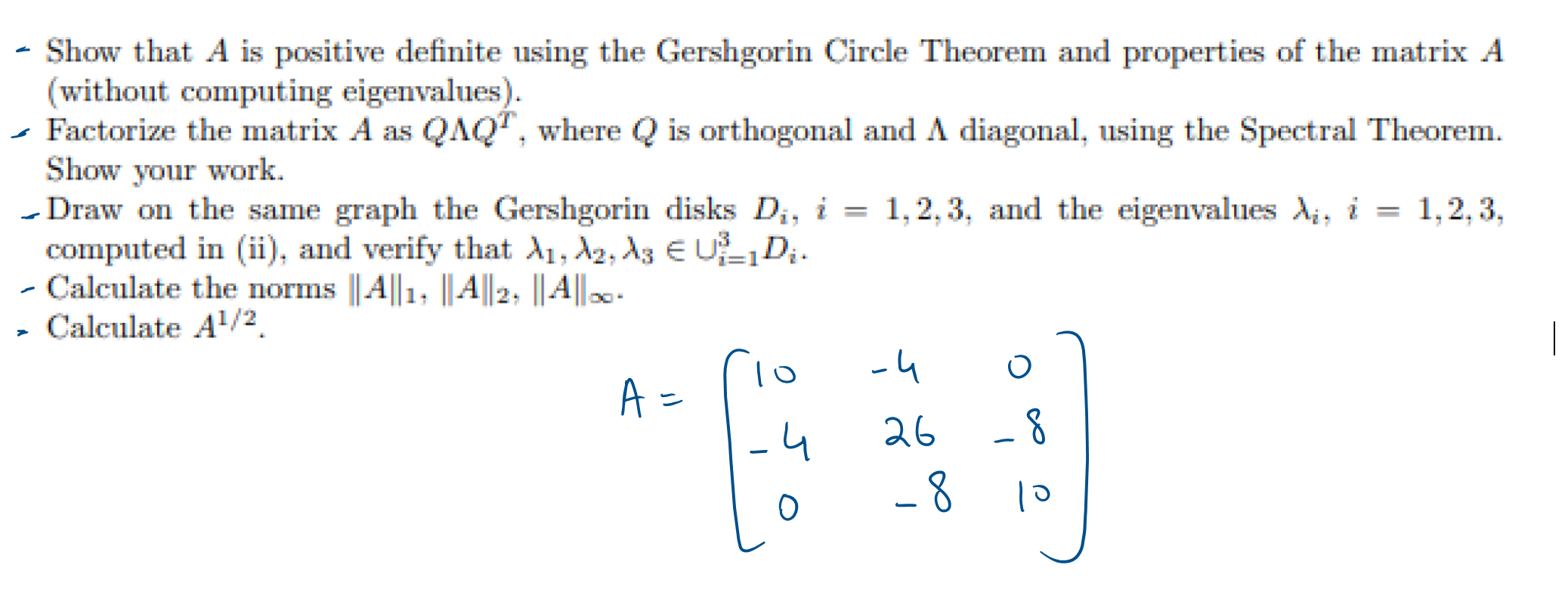 Solved > - Show that A is positive definite using the | Chegg.com