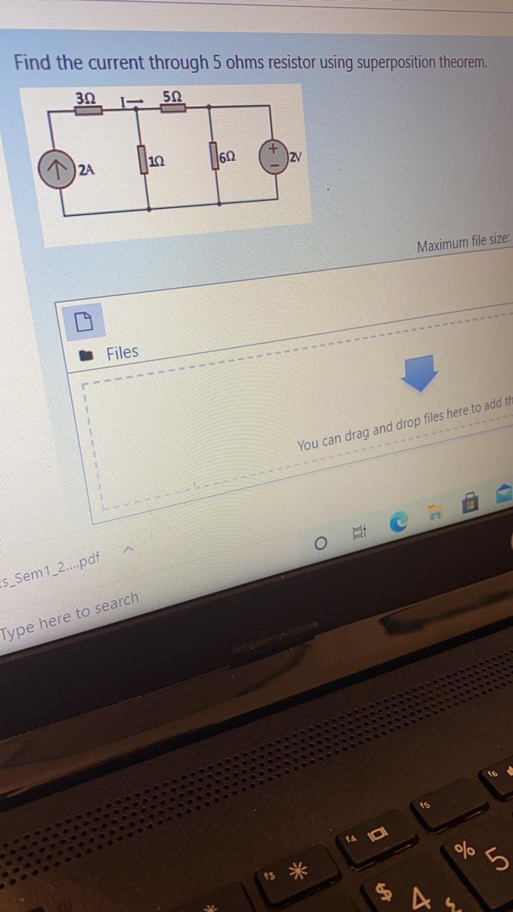 Solved Find the current through 5 ohms resistor using | Chegg.com