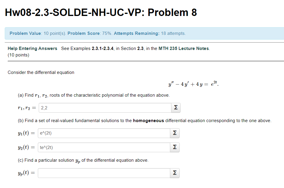 Solved Hw08-2.3-SOLDE-NH-UC-VP: Problem 8 Problem Value: 10 | Chegg.com