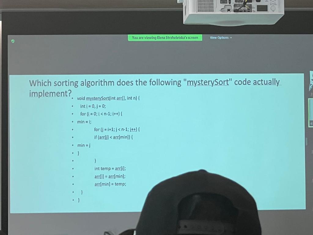 Solved Which sorting algorithm does the following | Chegg.com