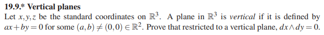 19.9.* Vertical planes Let x,y,z be the standard | Chegg.com