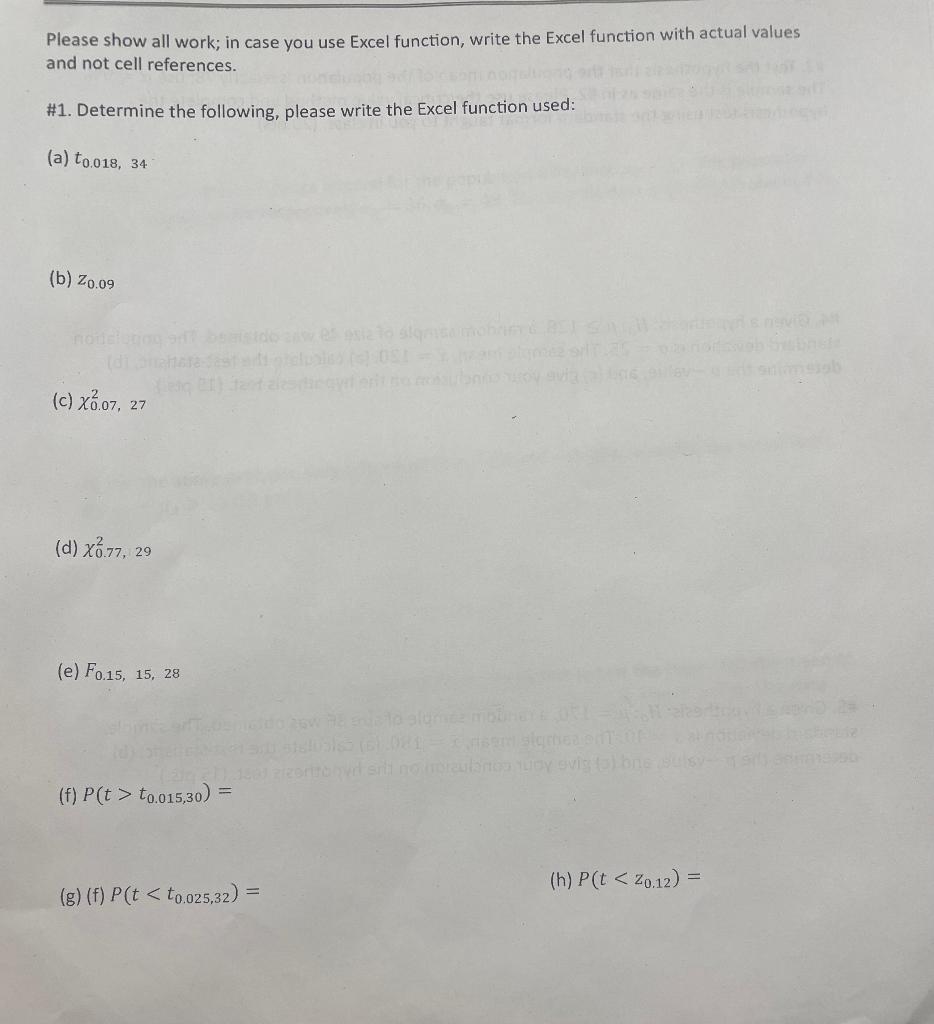 Solved Please show all work; in case you use Excel function, | Chegg.com