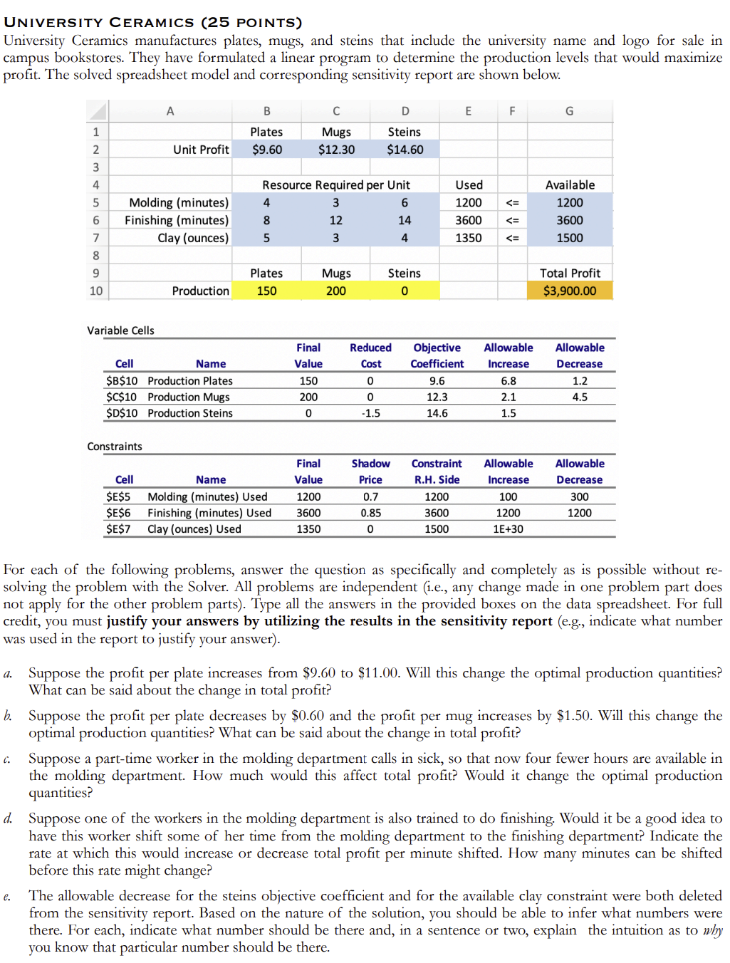 Solved UNIVERSITY CERAMICS (25 POINTS) University Ceramics | Chegg.com