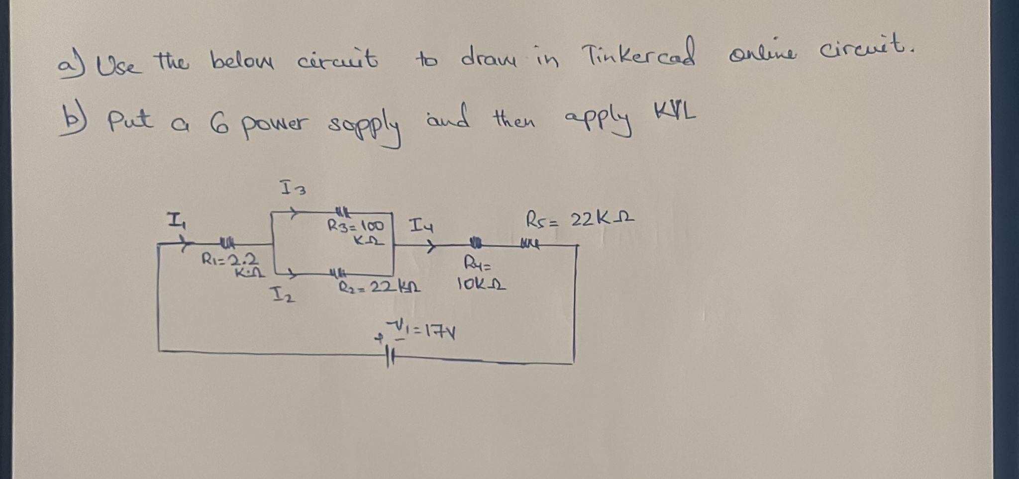 Solved a) Use the below circuit to dram in Tinkercad online | Chegg.com